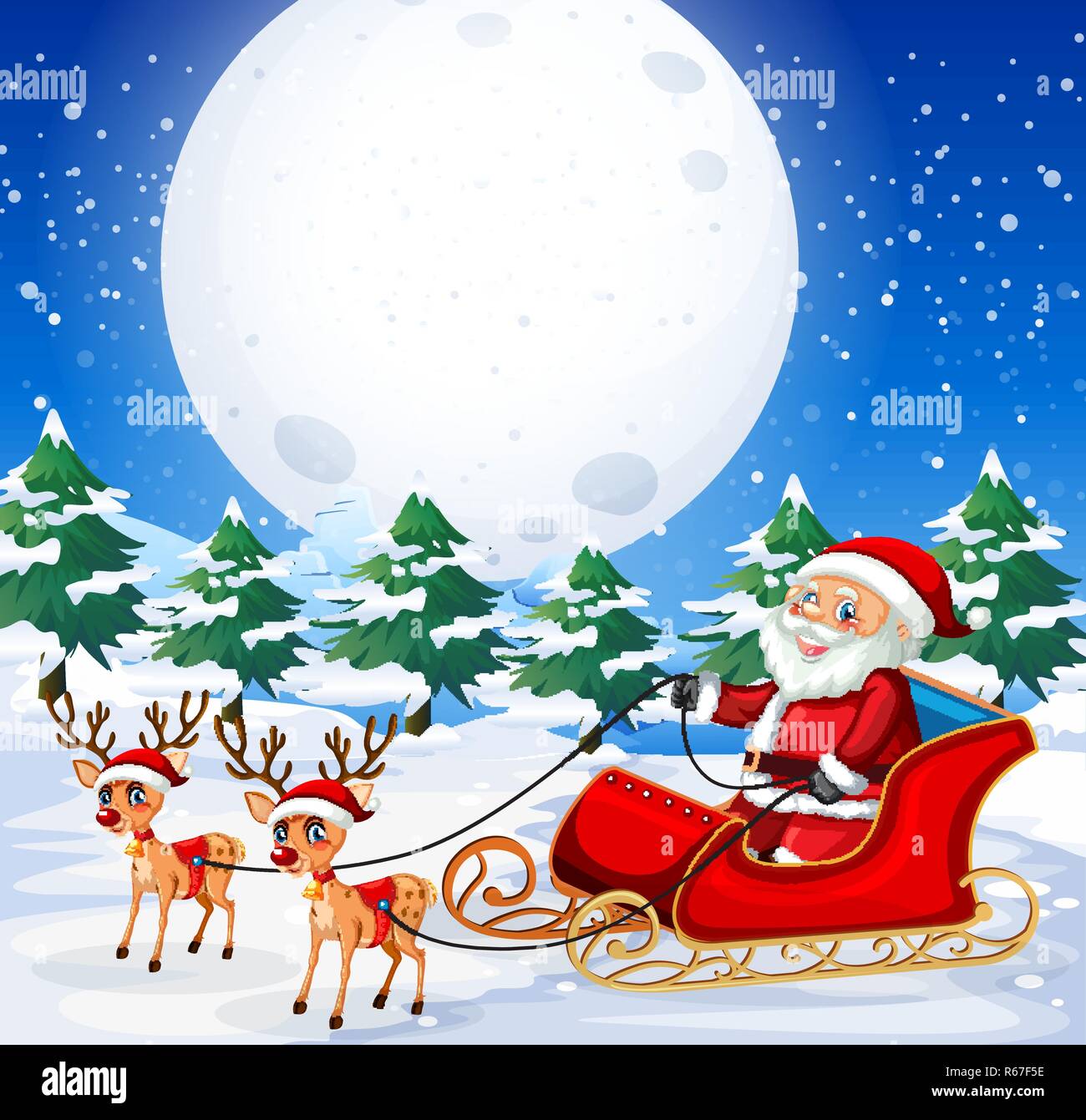 Santa riding sleigh hi-res stock photography and images - Alamy