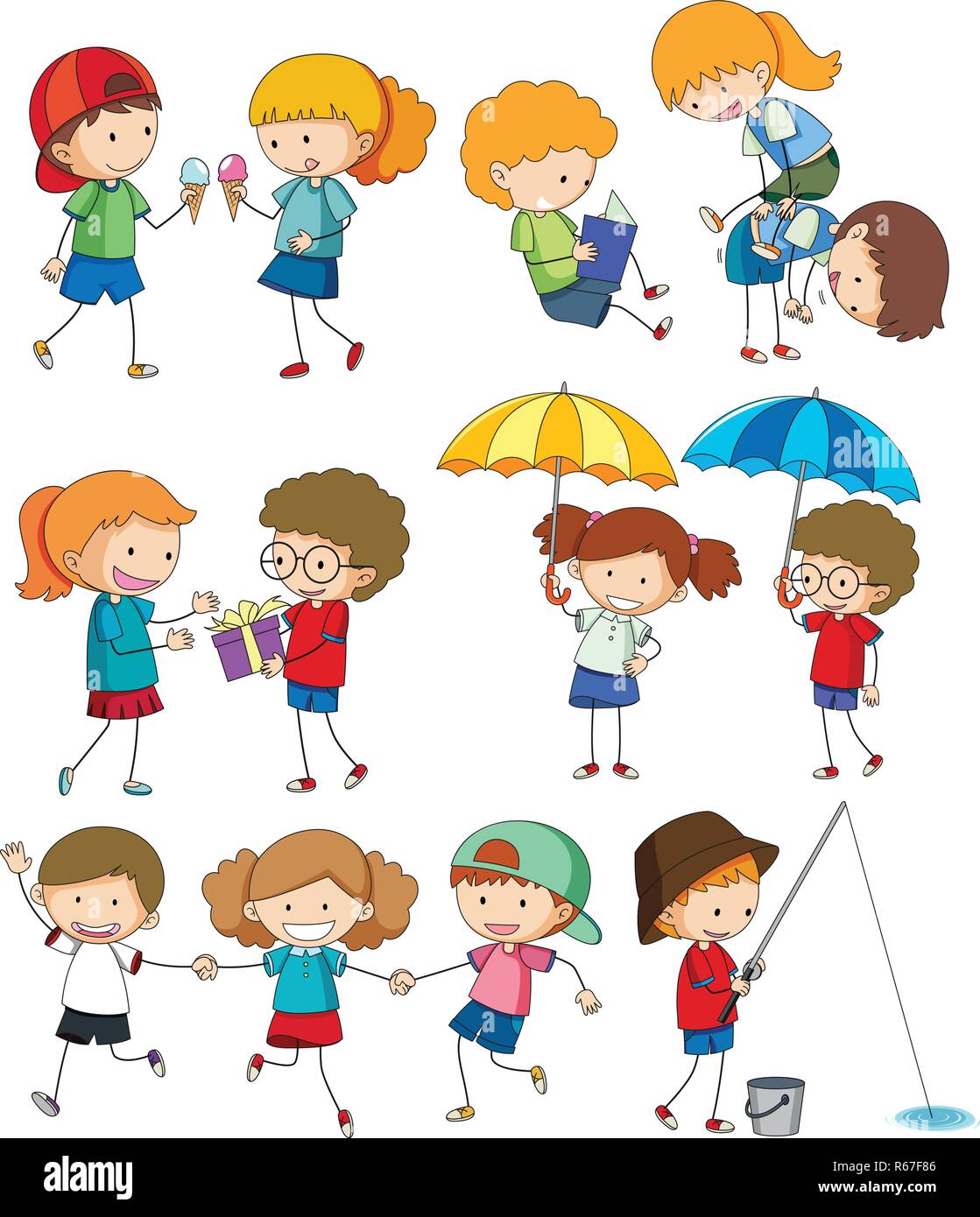 Set of doodle kids illustration Stock Vector Image & Art - Alamy