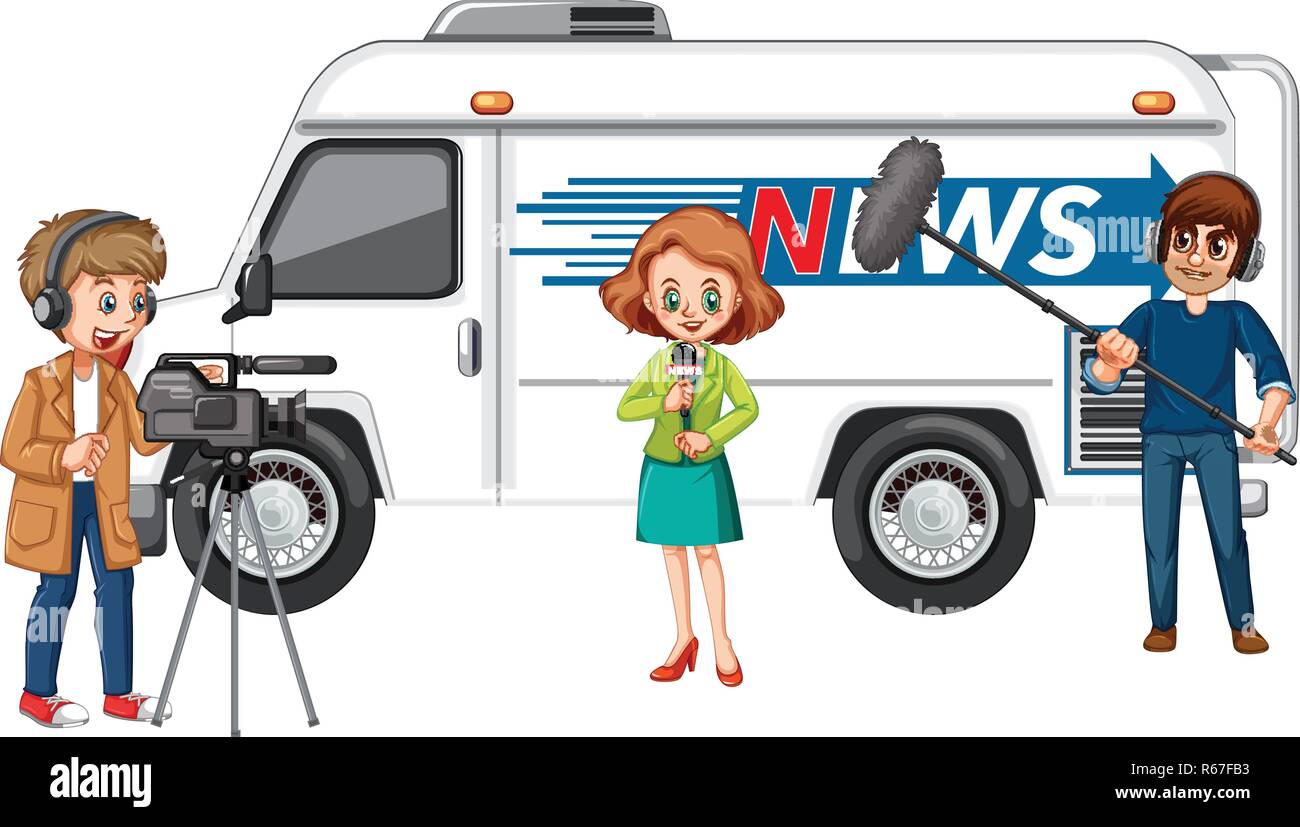 News reporter on white background illustration Stock Vector Image & Art ...