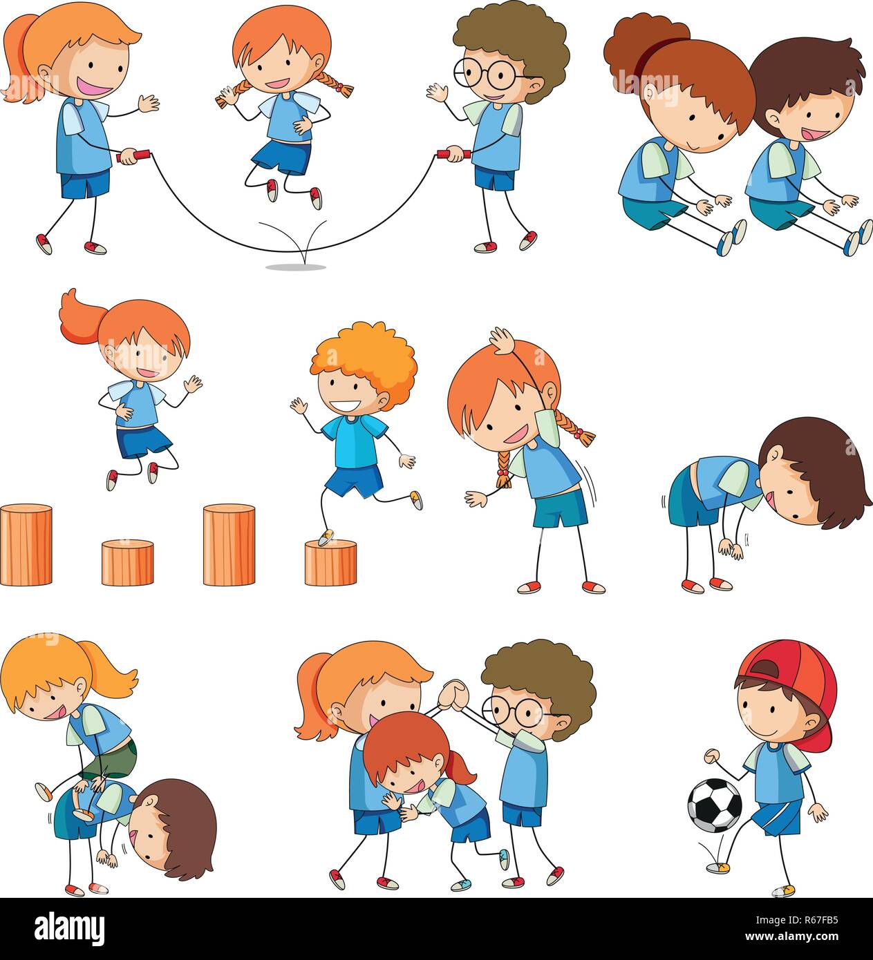 Set of children playing illustration Stock Vector Image & Art - Alamy