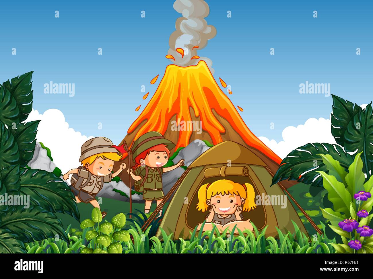 Lava camp Stock Vector Images - Alamy