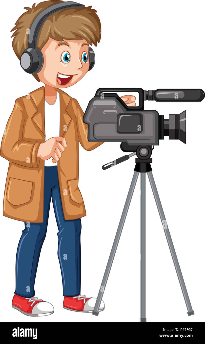 A professional cameraman character illustration Stock Vector Image ... A professional cameraman character illustration Stock Vector Image ...