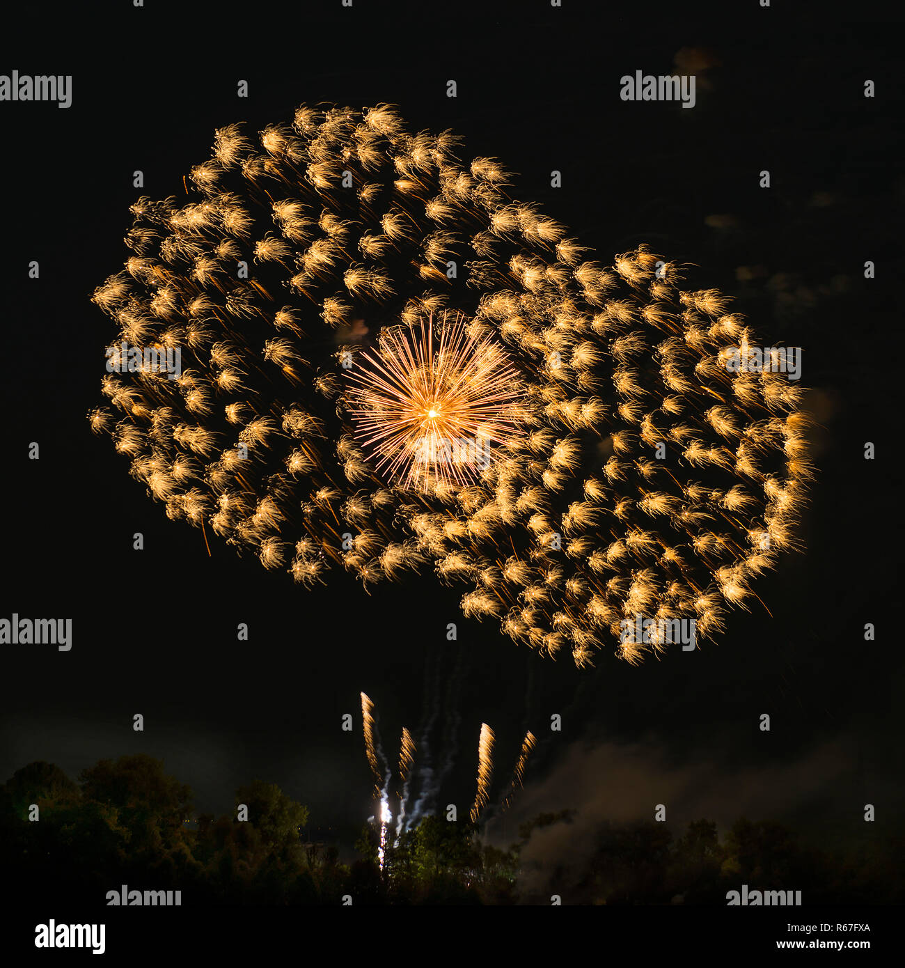 the colors of the fireworks in the night Stock Photo - Alamy