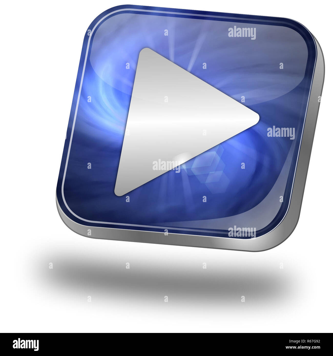decorative blue Play Button - 3D illustration Stock Photo - Alamy