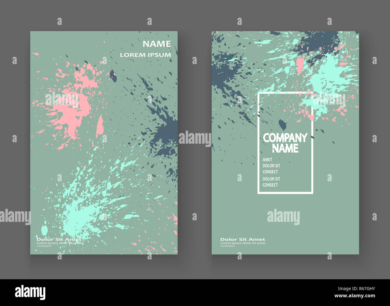 Pastel explosion paint splatter artistic cover frame design. Decorative ...