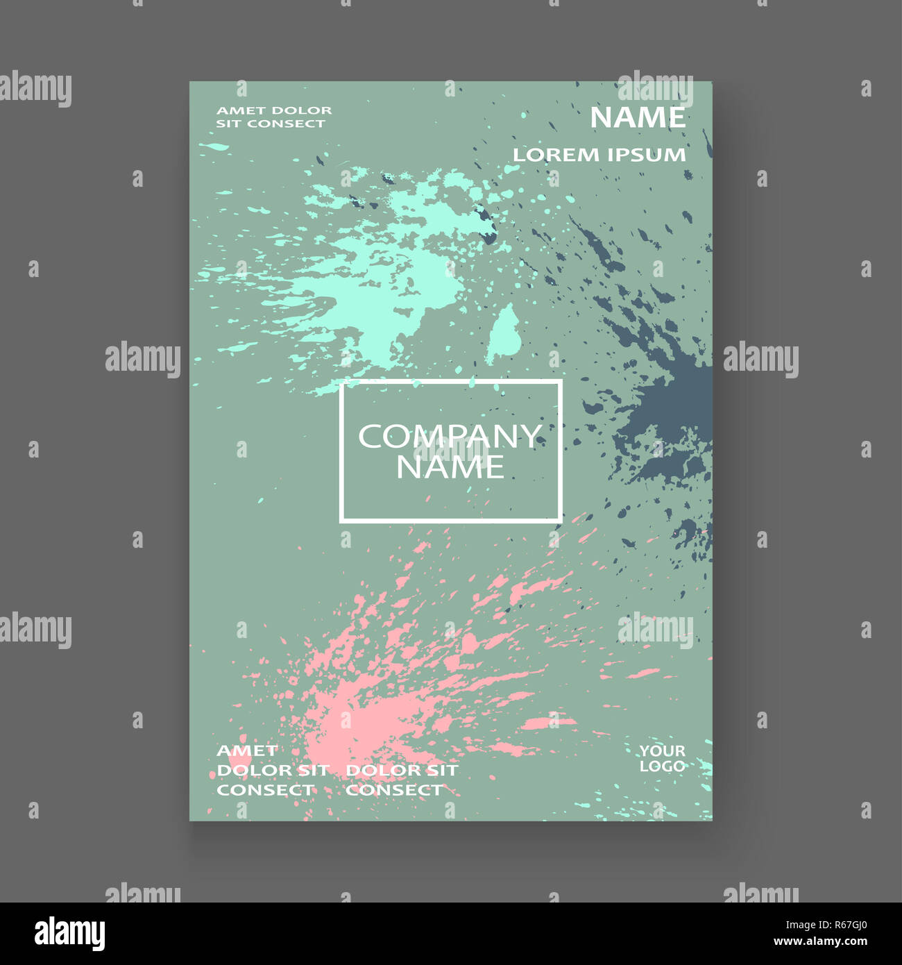 Pastel explosion paint splatter artistic cover frame design. Decorative ...