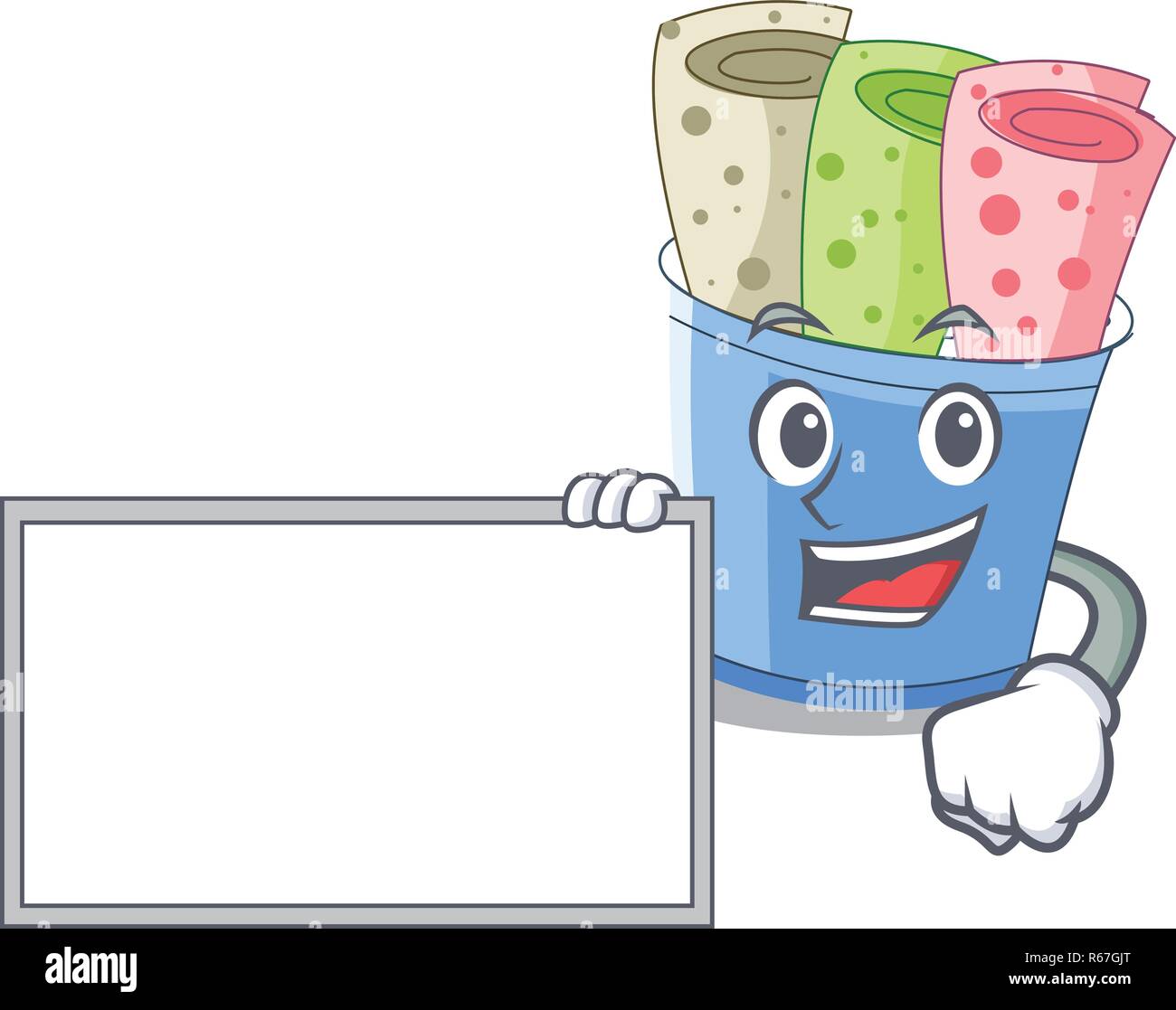 With board rolled ice creams in cartoon cups vector illustration Stock ...