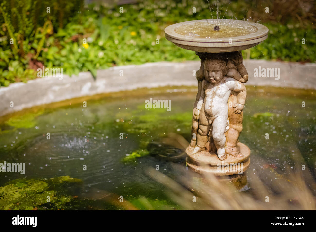 Small garden fountain Stock Photo - Alamy