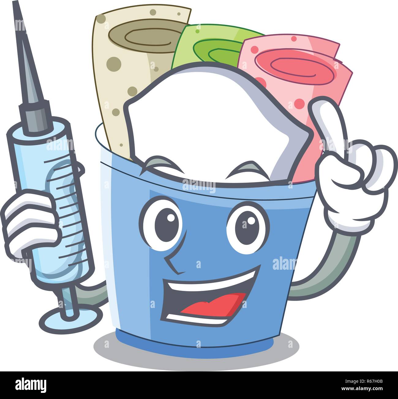 Nurse ice cream roll with caramel character vector illustration Stock ...