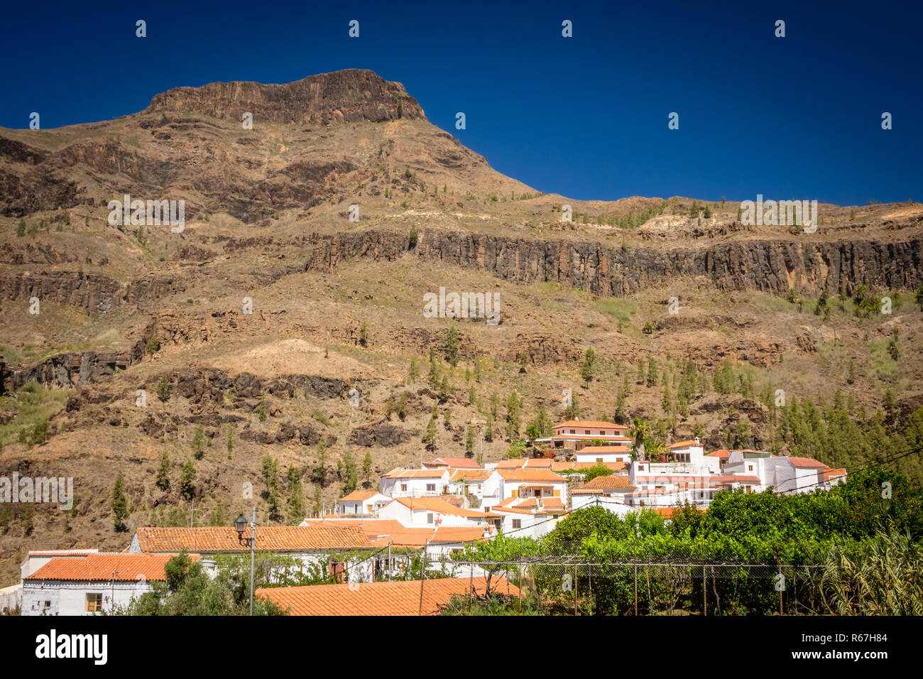 Rooftops of Fataga Stock Photo - Alamy
