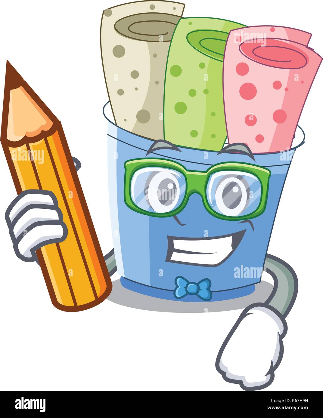 Student ice cream roll with caramel character vector illustration Stock ...