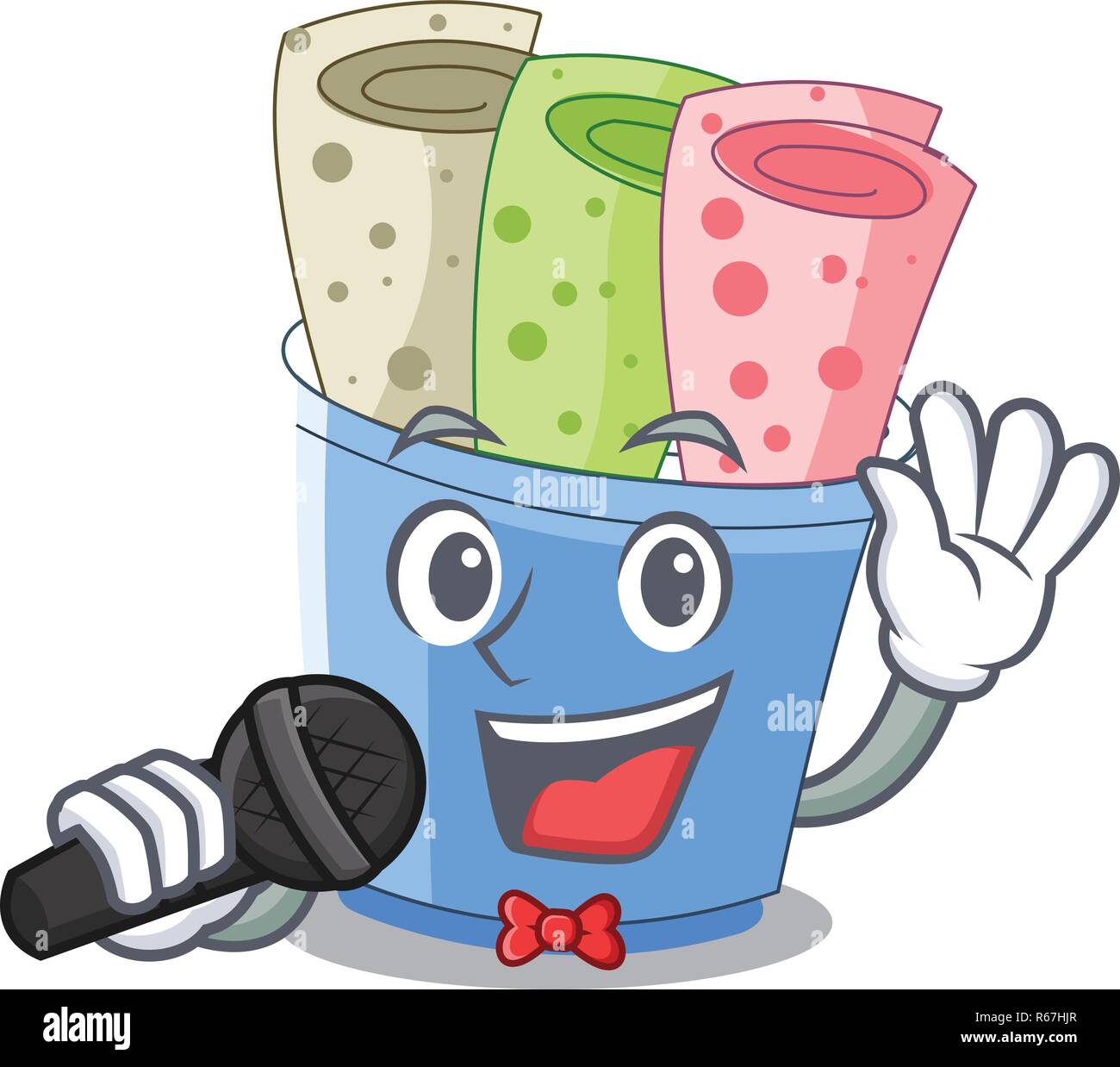 Singing ice cream rolls at cups cartoon vector illustration Stock ...