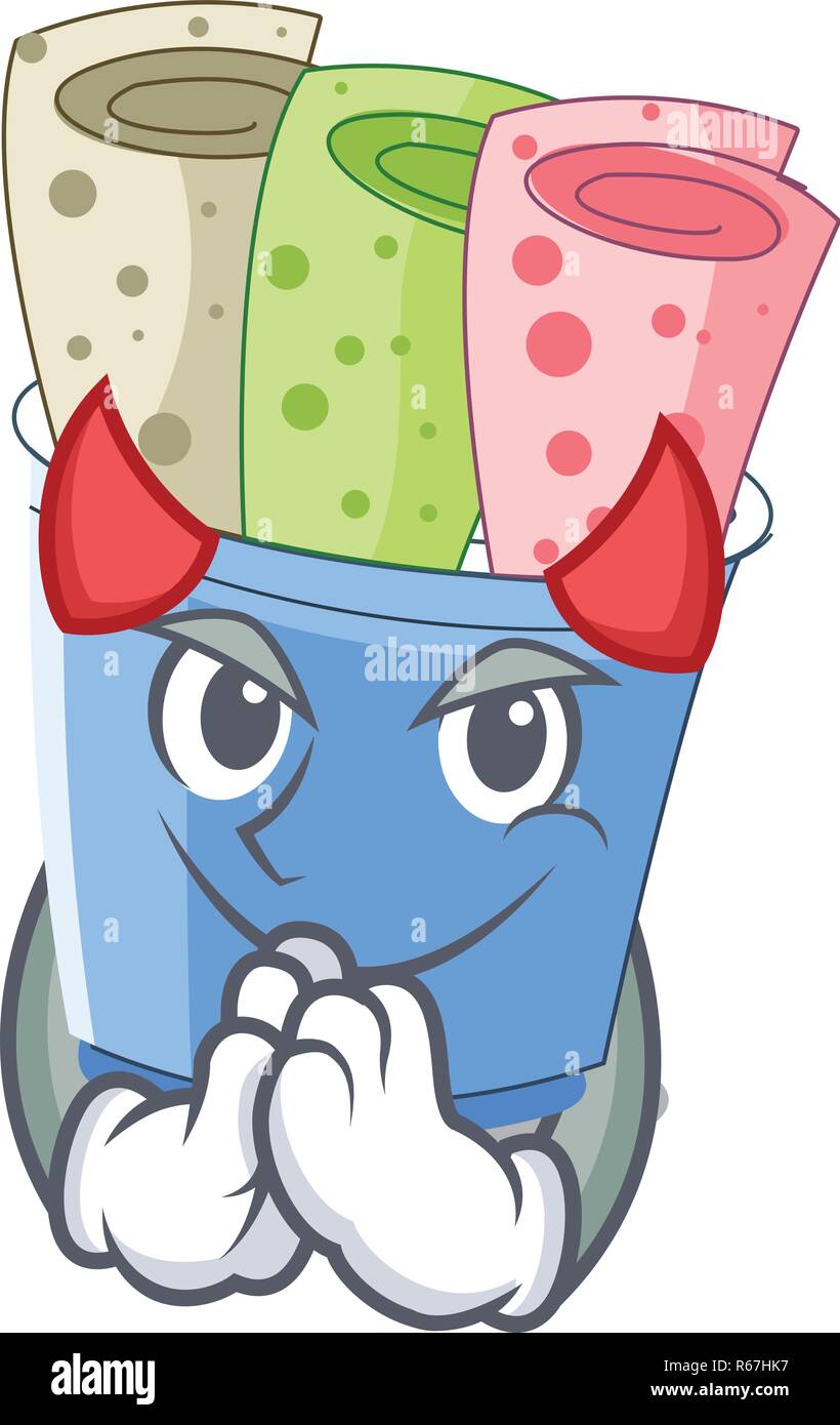 Devil ice cream rolls at cups cartoon vector illustration Stock Vector ...