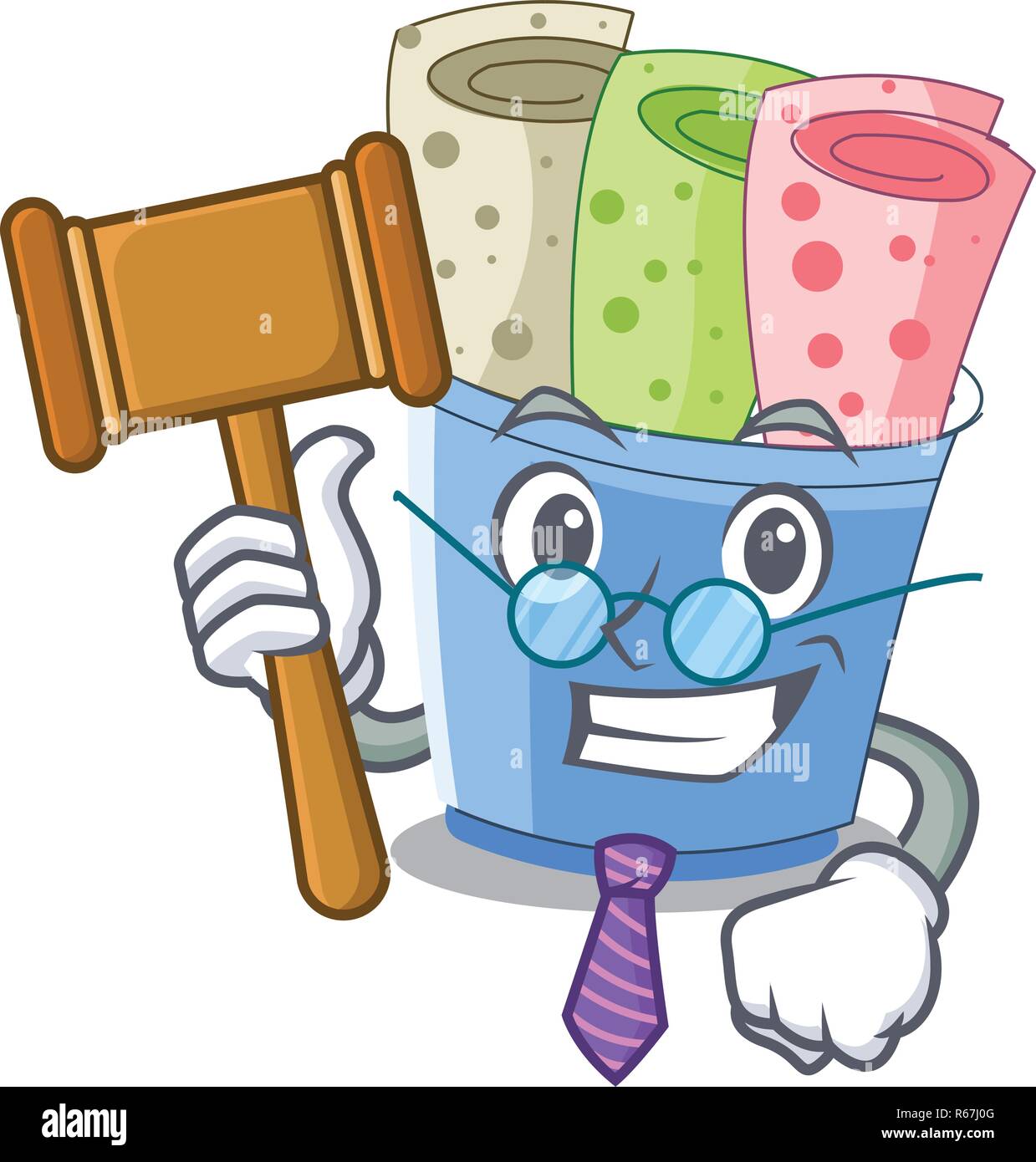 Judge ice cream roll small depth mascot vector illustration Stock ...