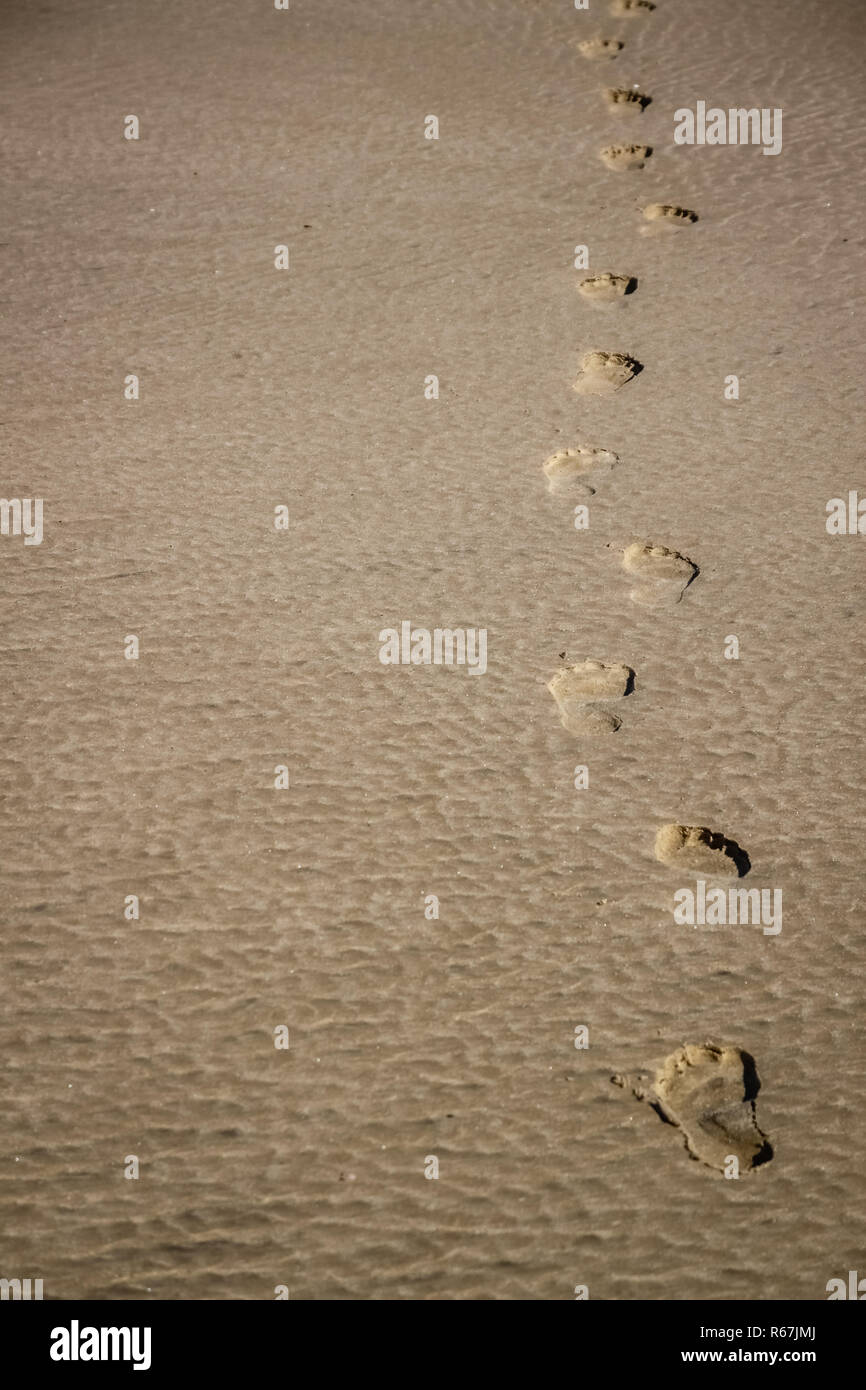 Footsteps in the sand Stock Photo - Alamy
