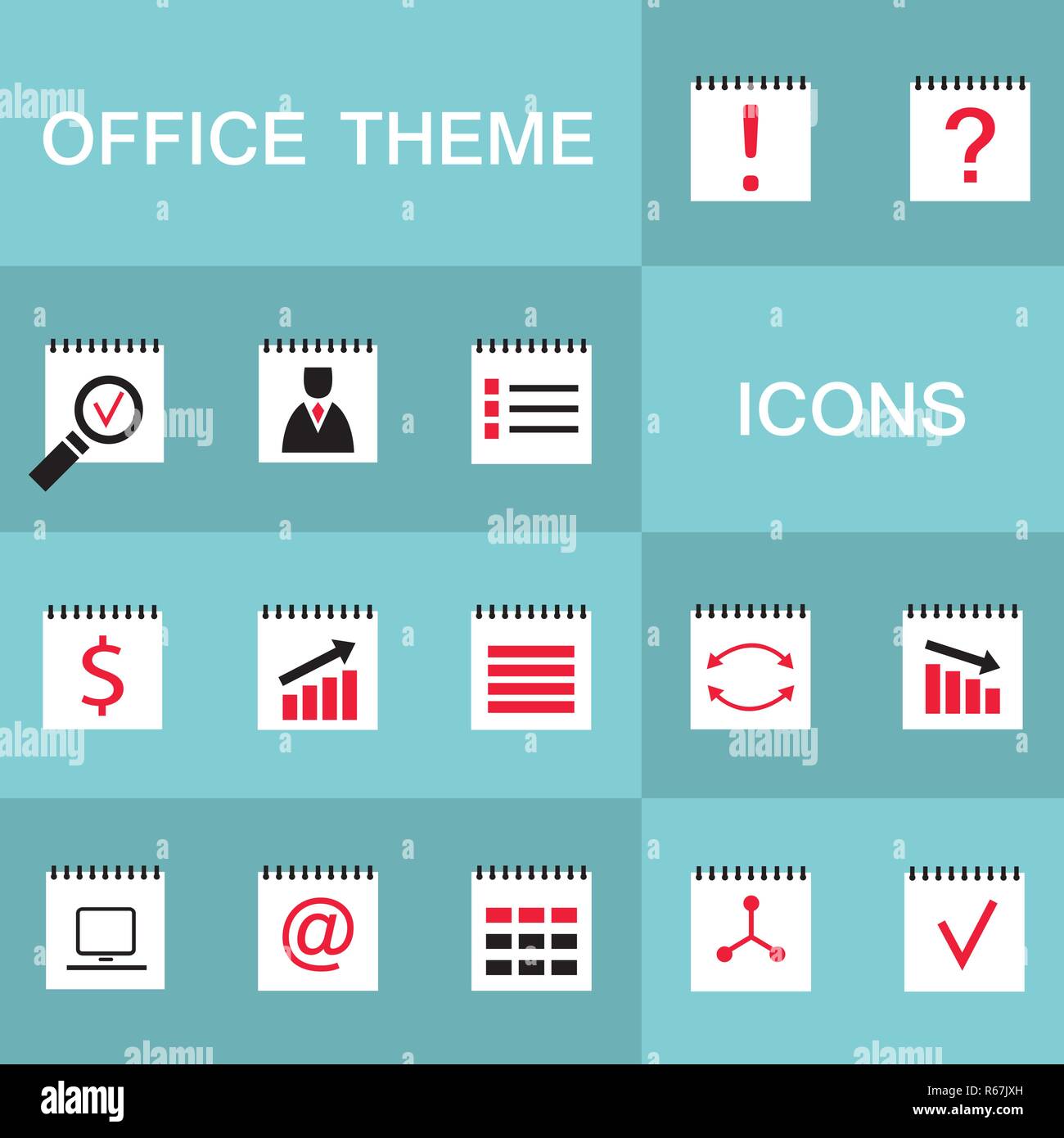 Set of 15 web icons for business, office theme. Vector illustration ...