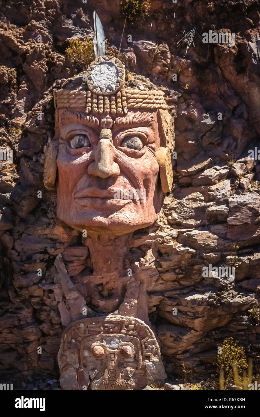 Stone Inca face Stock Photo - Alamy
