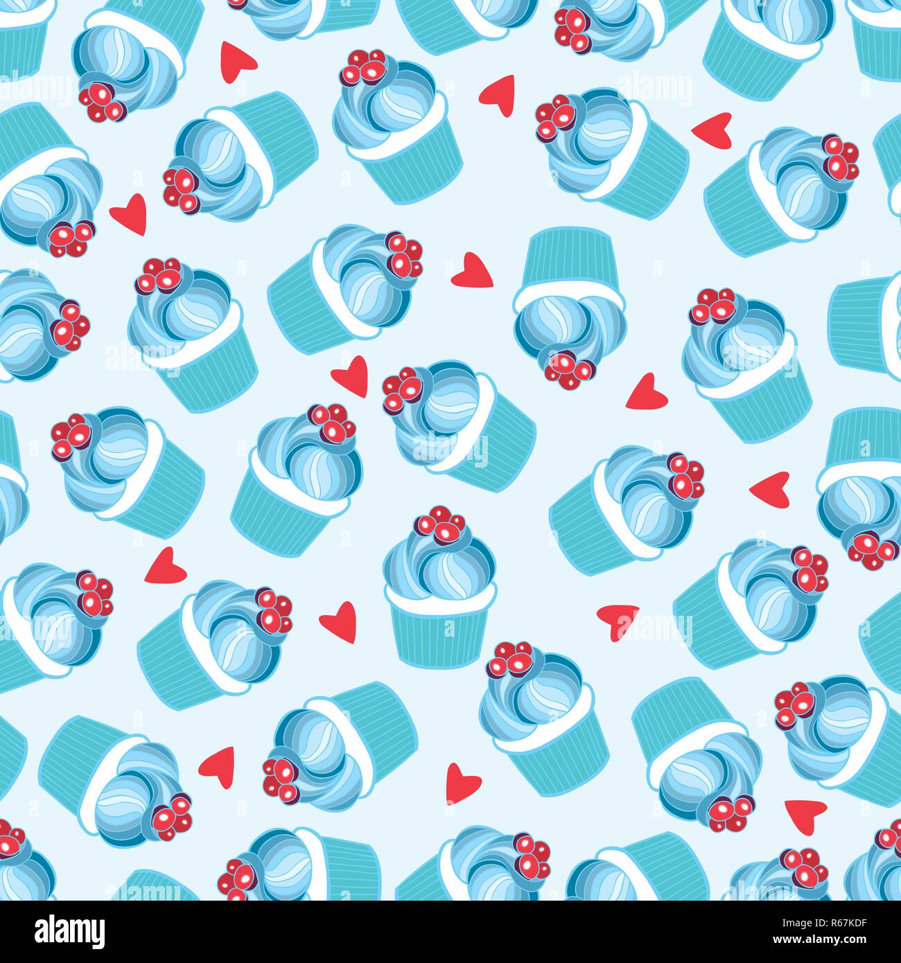 Beautiful yummy cupcake seamless background pattern. Vector ...