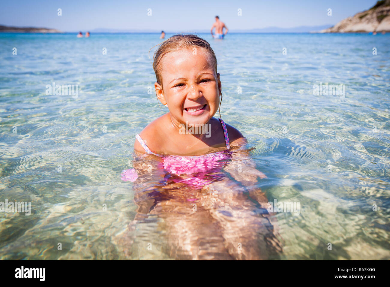 Little Girl Swimming Stock Photo - Alamy