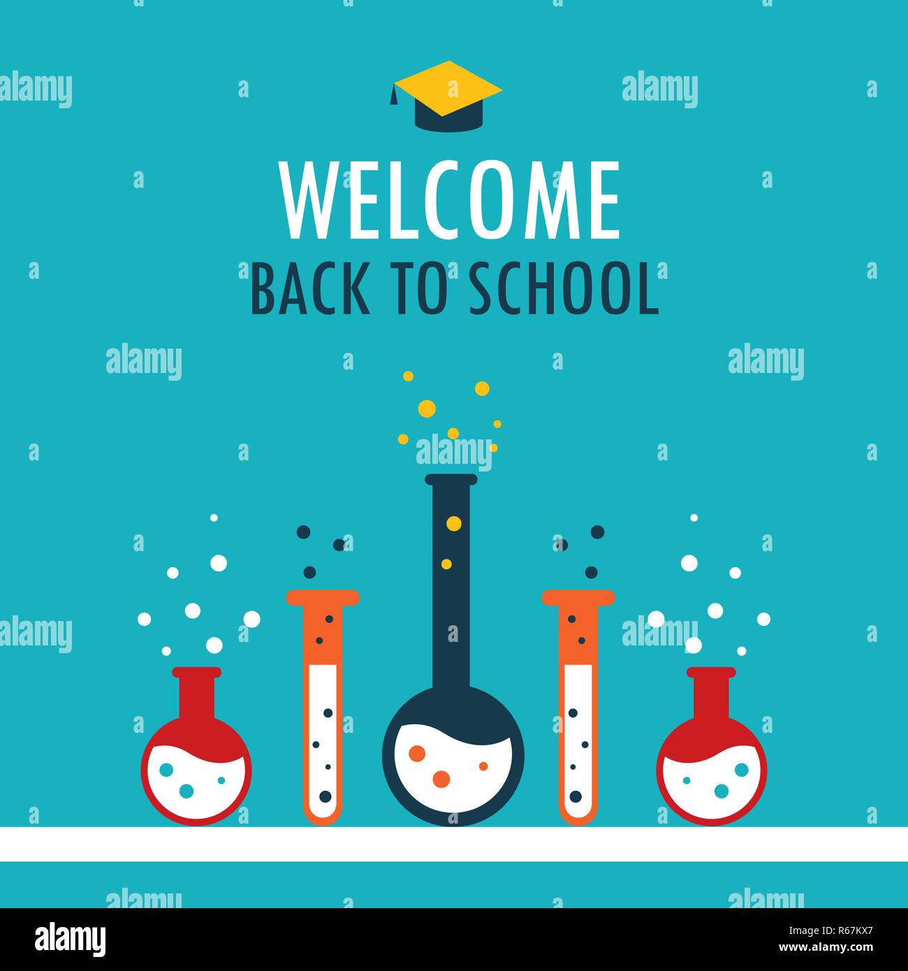 Welcome back to school background Chemistry theme Vector illustration ...