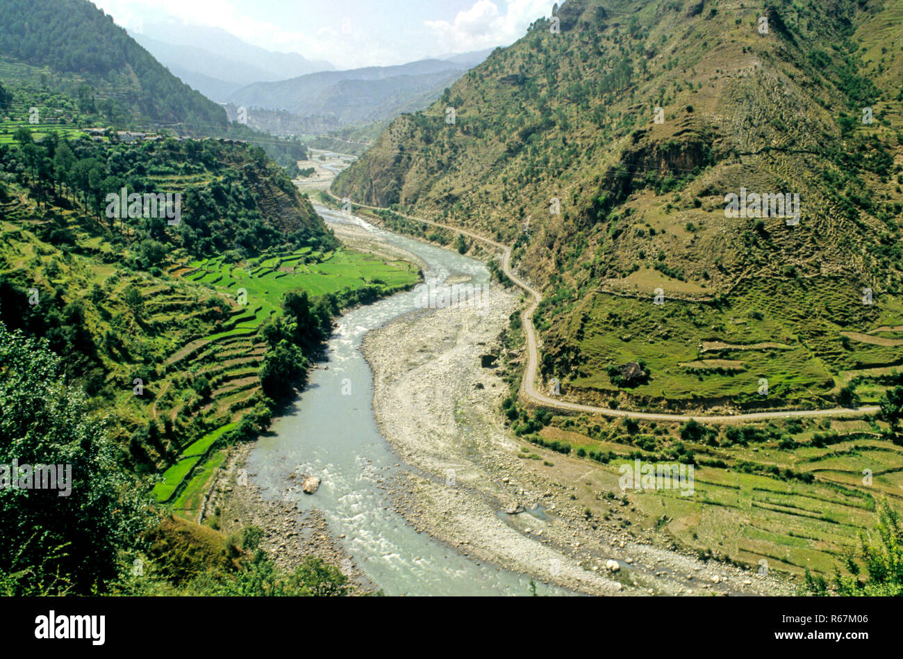 Bhagirathi river down to plains Stock Photo - Alamy