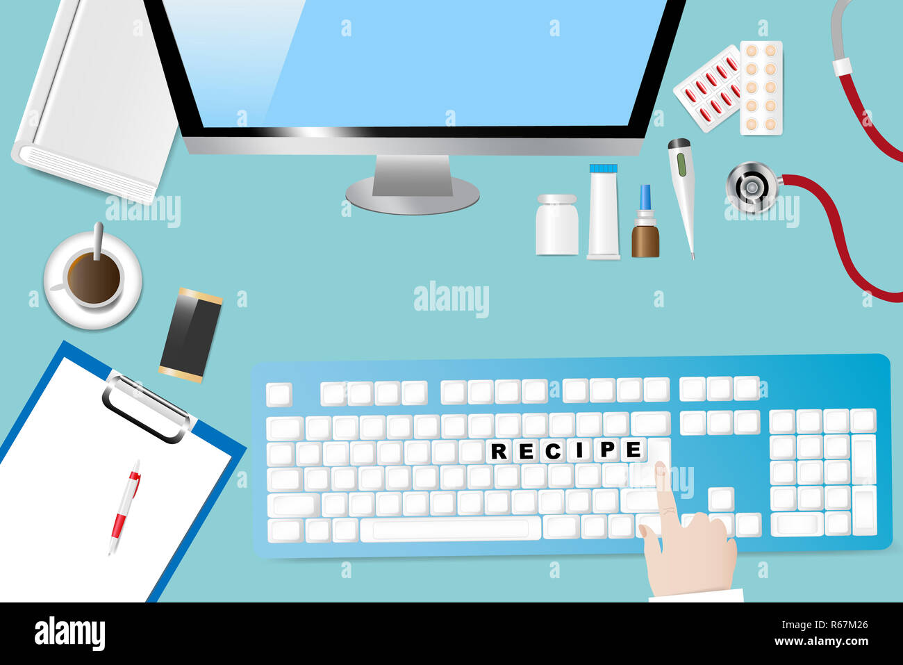 Medical care recipe Stock Photo - Alamy