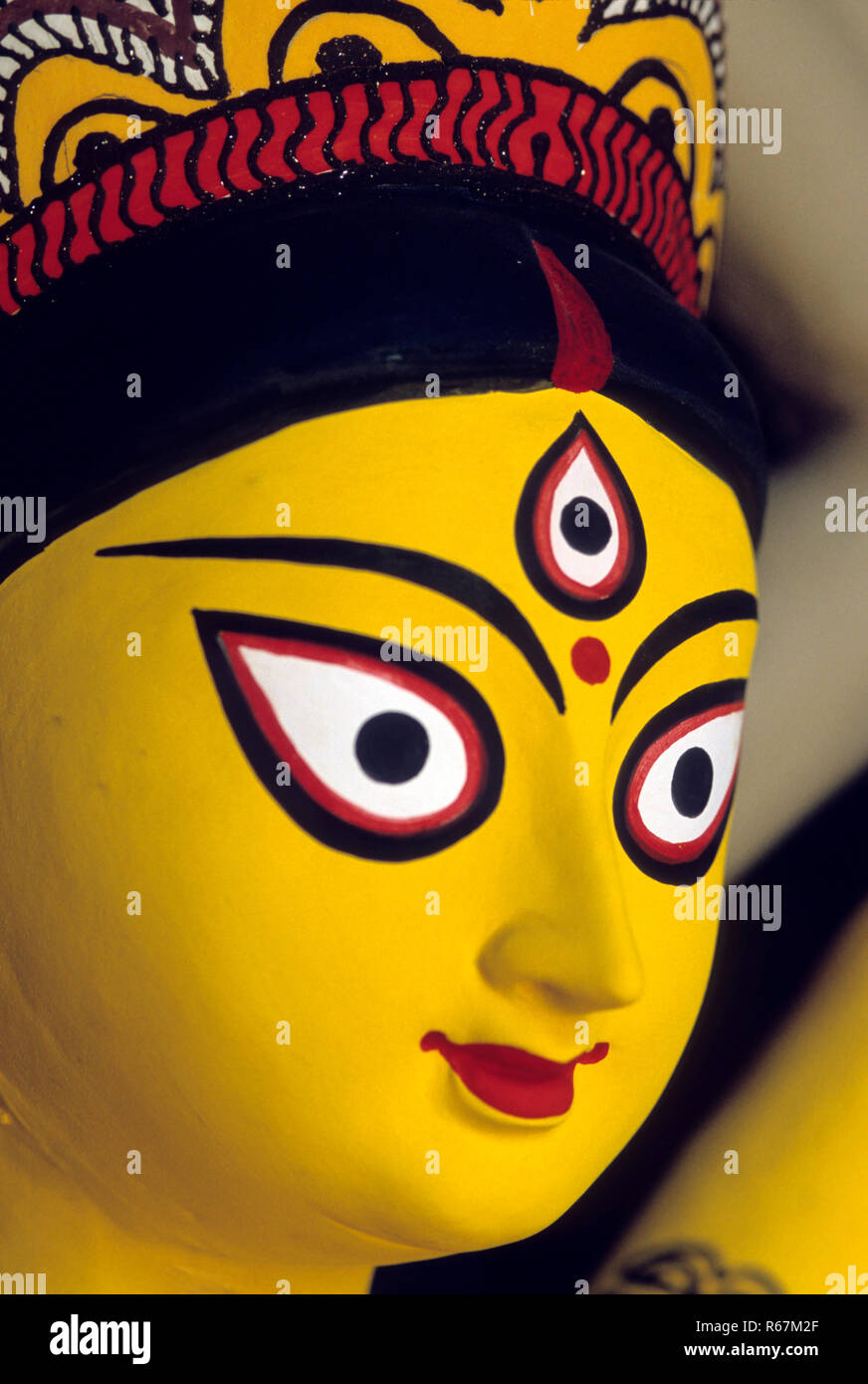 idol of goddess durga prepared for durja puja festival, india Stock ...