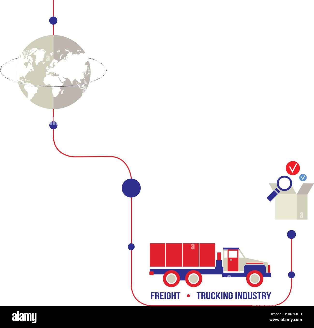 Trucking industry Truck transportation concept Modern flat design ...