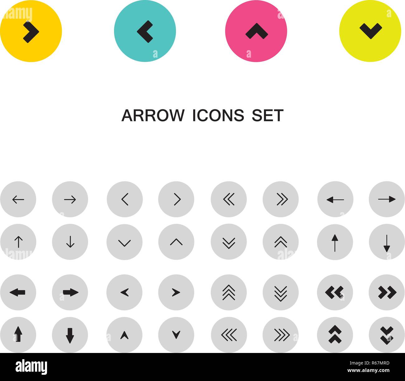 Arrow sign icon buttons set. Vector illustration Stock Vector Image ...