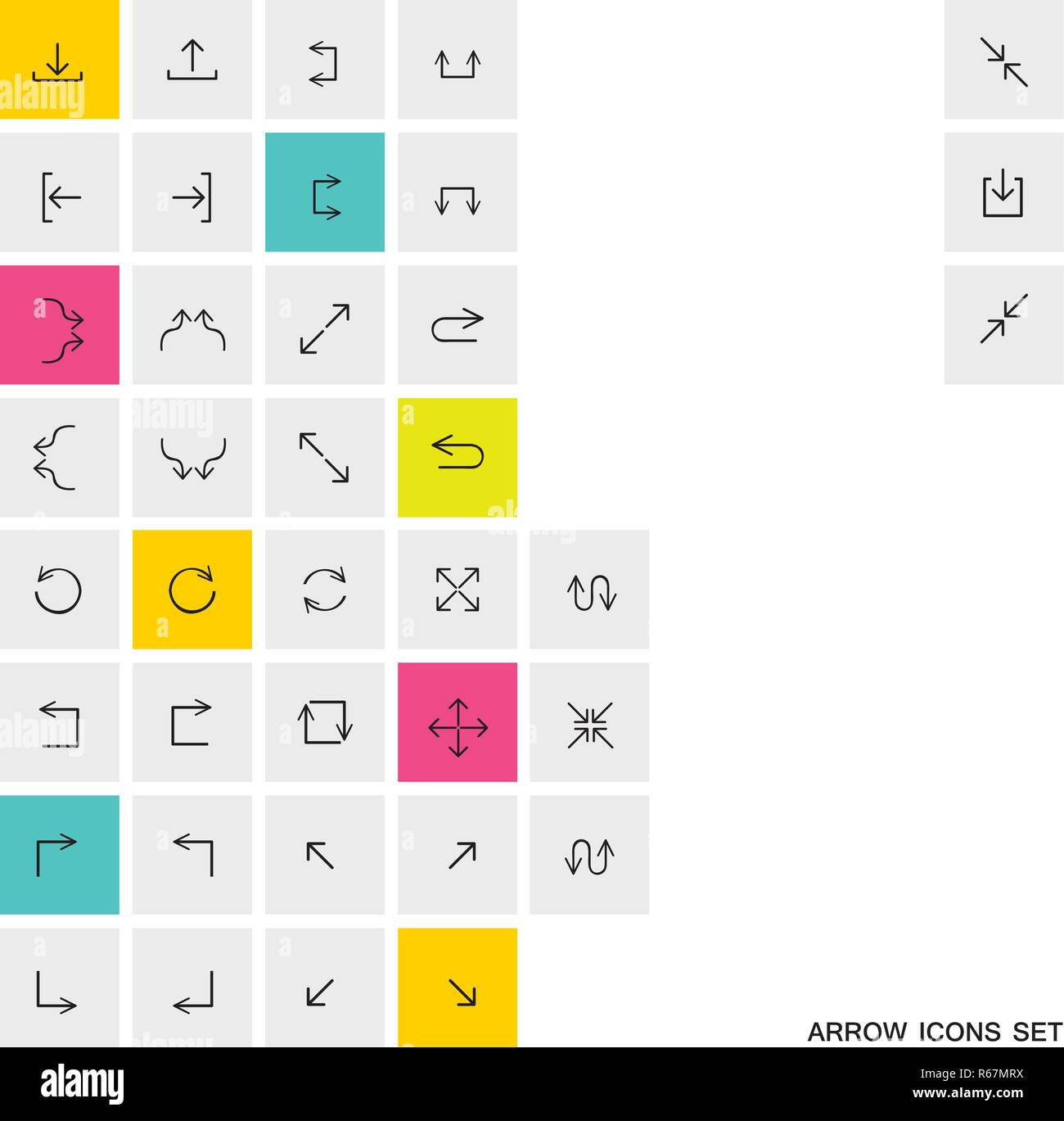 Arrow icons buttons symbol set. Vector illustration Stock Vector Image ...