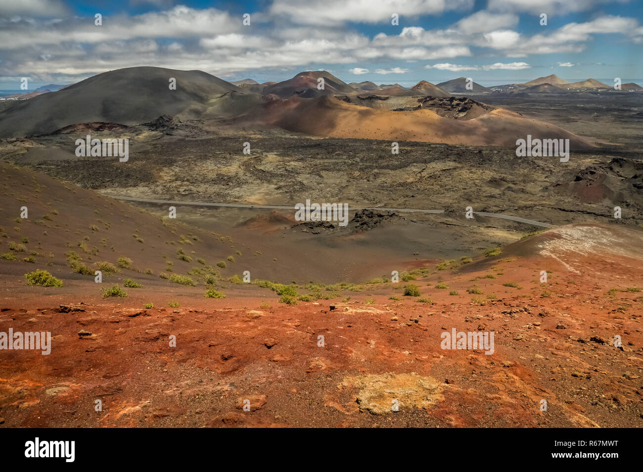 Landscape of the Timanfaya National Park Stock Photo - Alamy