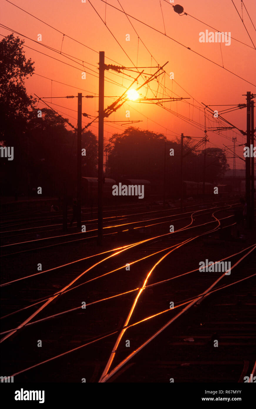 Indian train dawn hi-res stock photography and images - Alamy