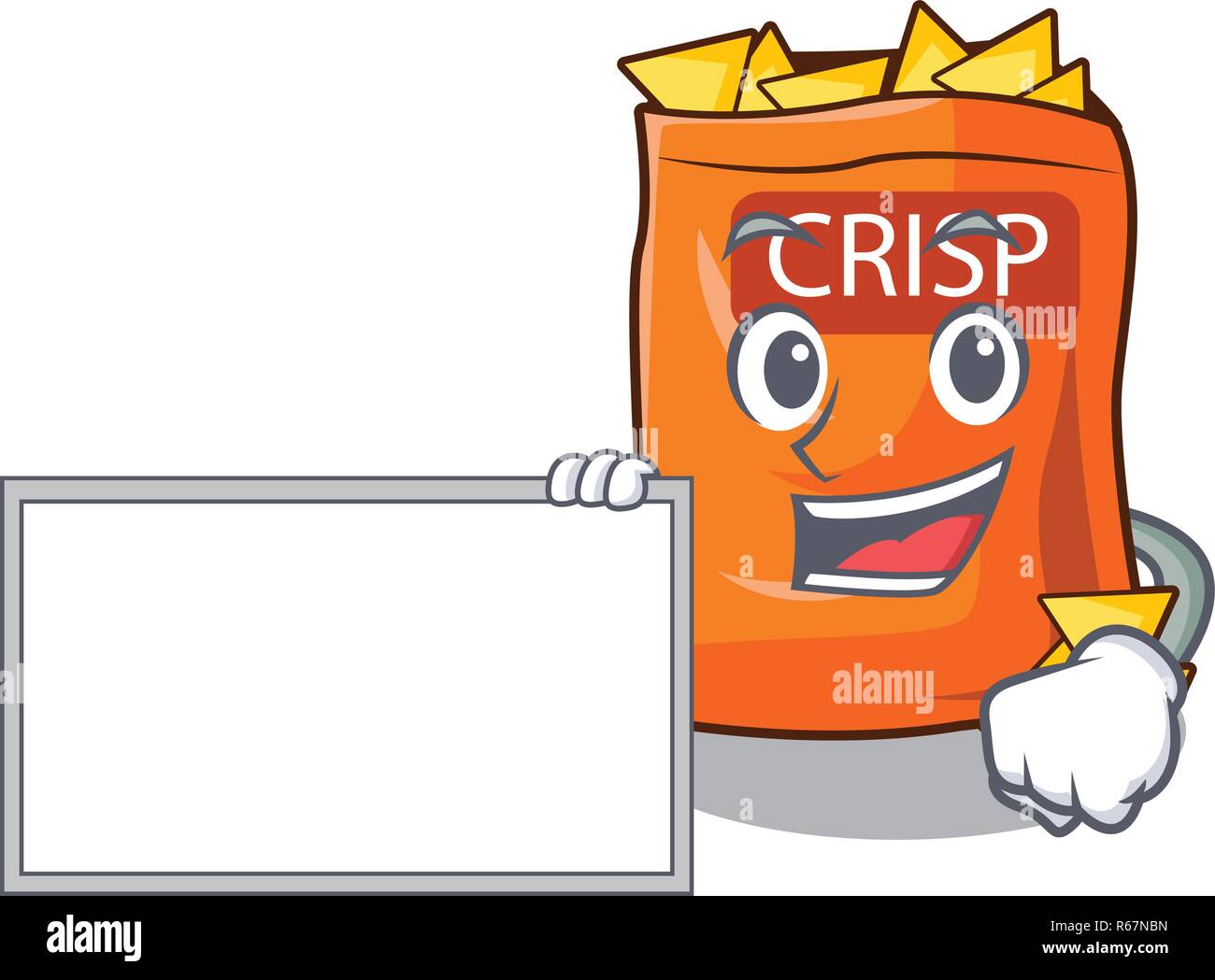With board snack food sticks chisp on cartoon vector illustration Stock ...