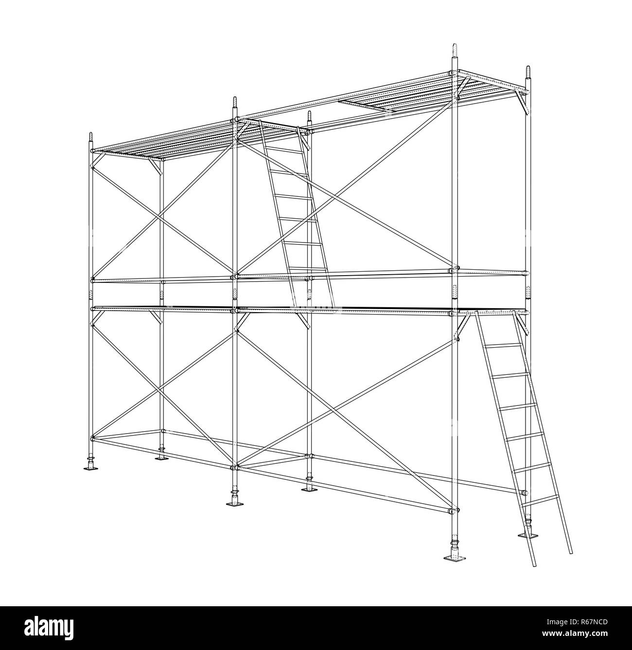 Scaffolding 3d Black and White Stock Photos & Images - Alamy