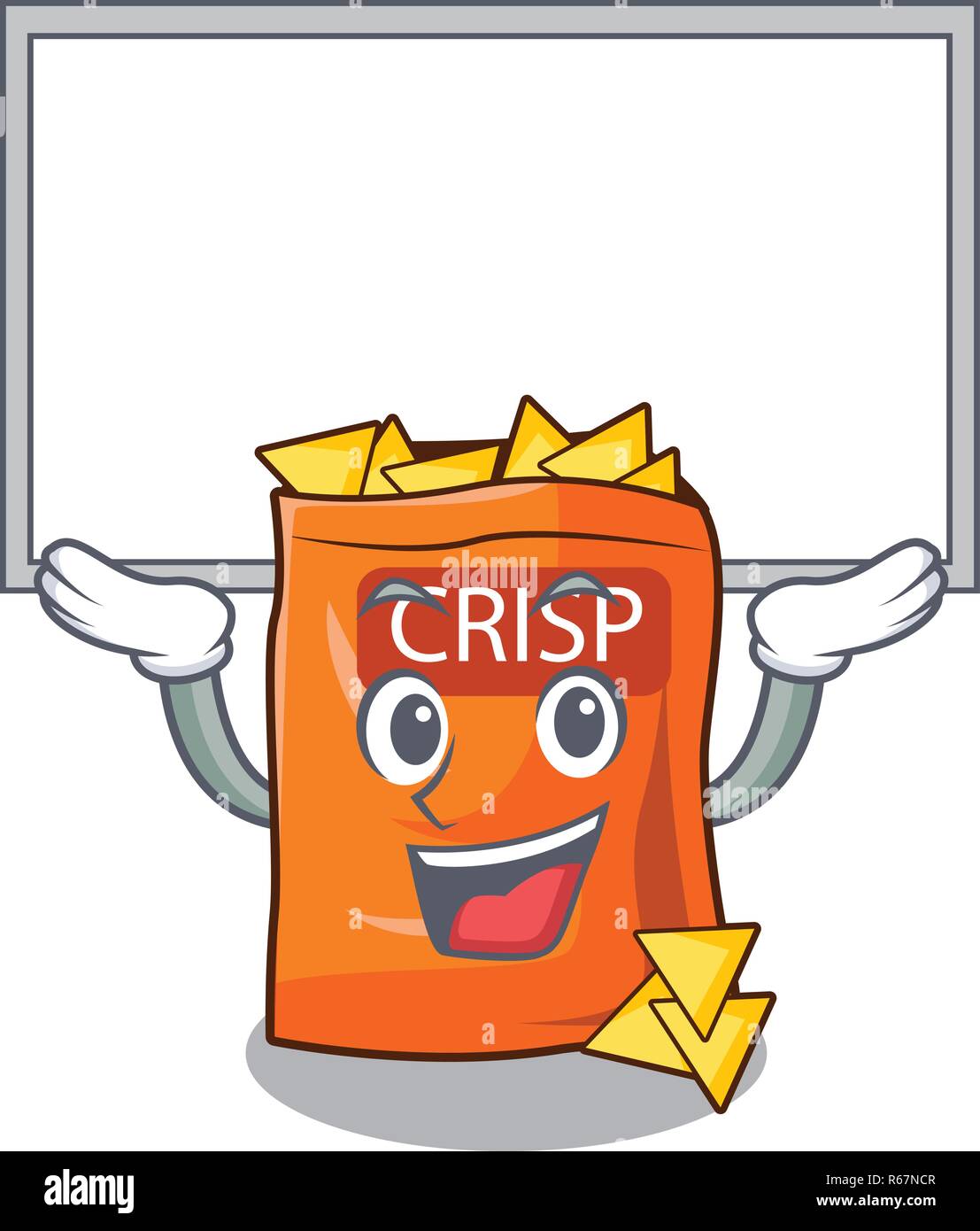 Up board snack food sticks chisp on cartoon vector illustration Stock ...