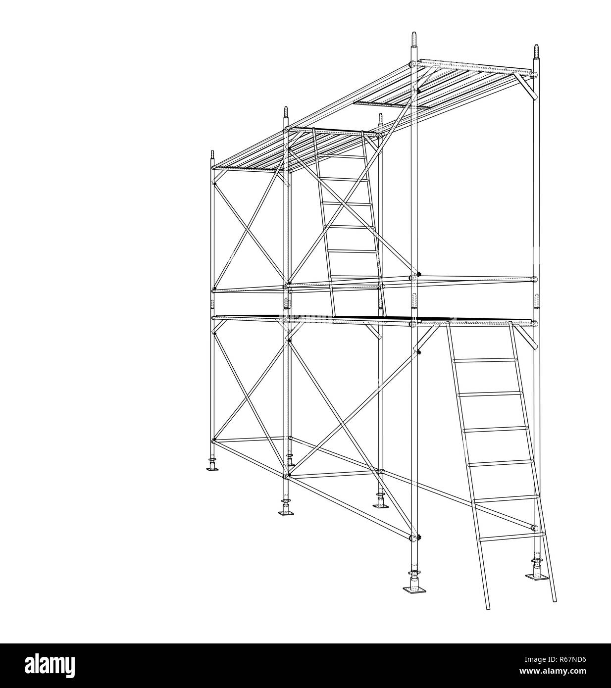 3d scaffold model Cut Out Stock Images & Pictures - Alamy