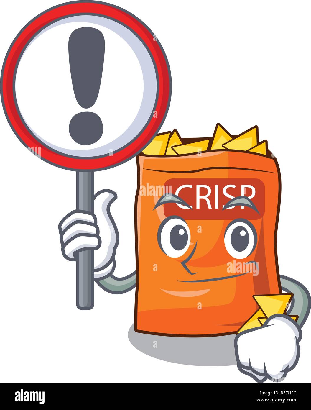 With sign snack food sticks chisp on cartoon vector illustration Stock ...