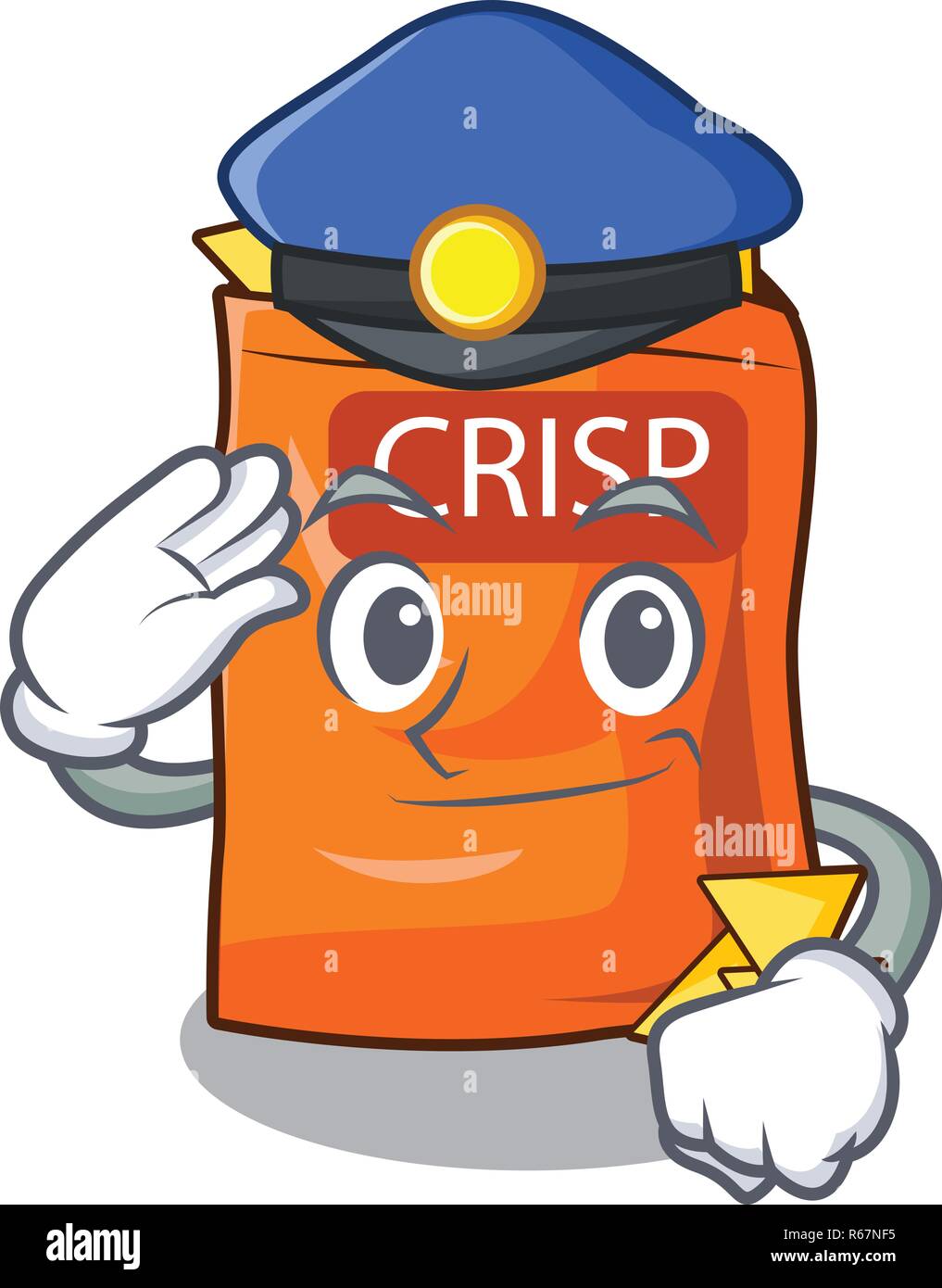 Police snack food sticks chisp on cartoon vector illustration Stock ...