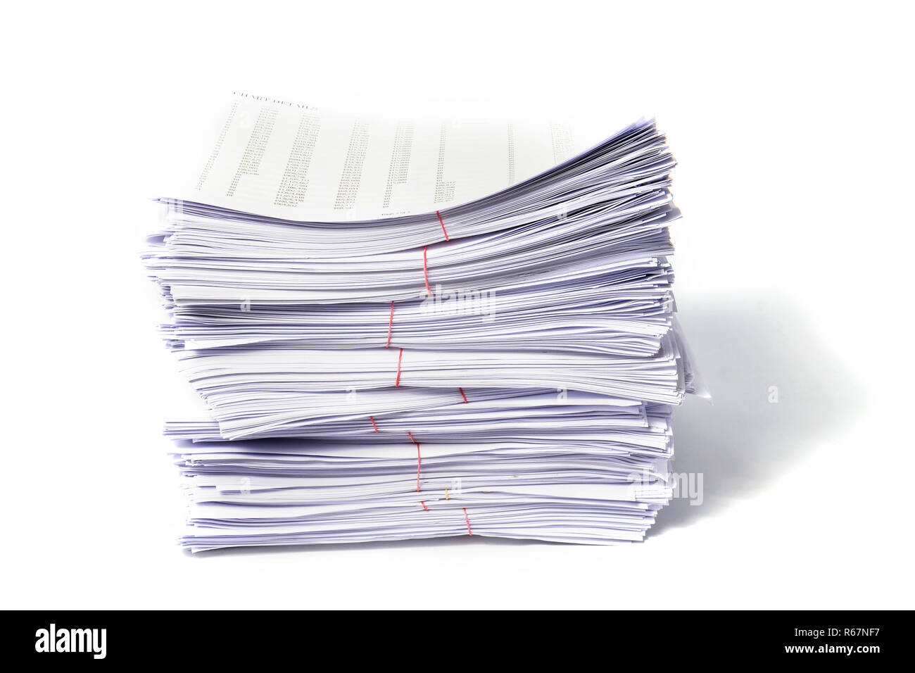 Stack of Documents isolated on white background Stock Photo - Alamy