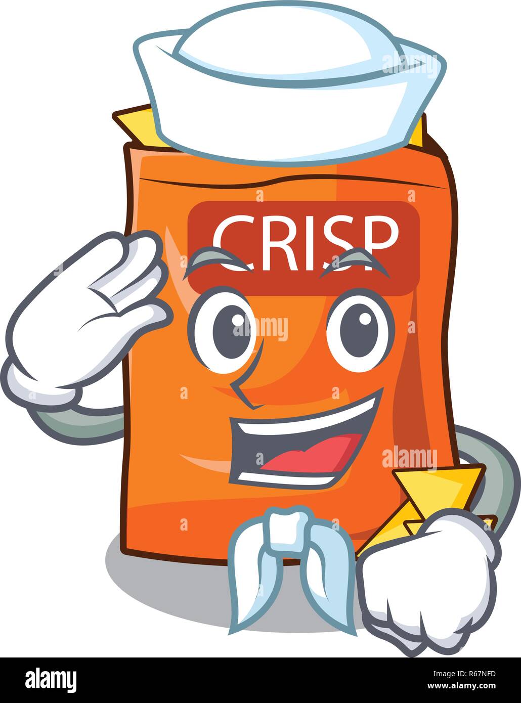 Sailor snack food sticks chisp on cartoon vector illustration Stock ...