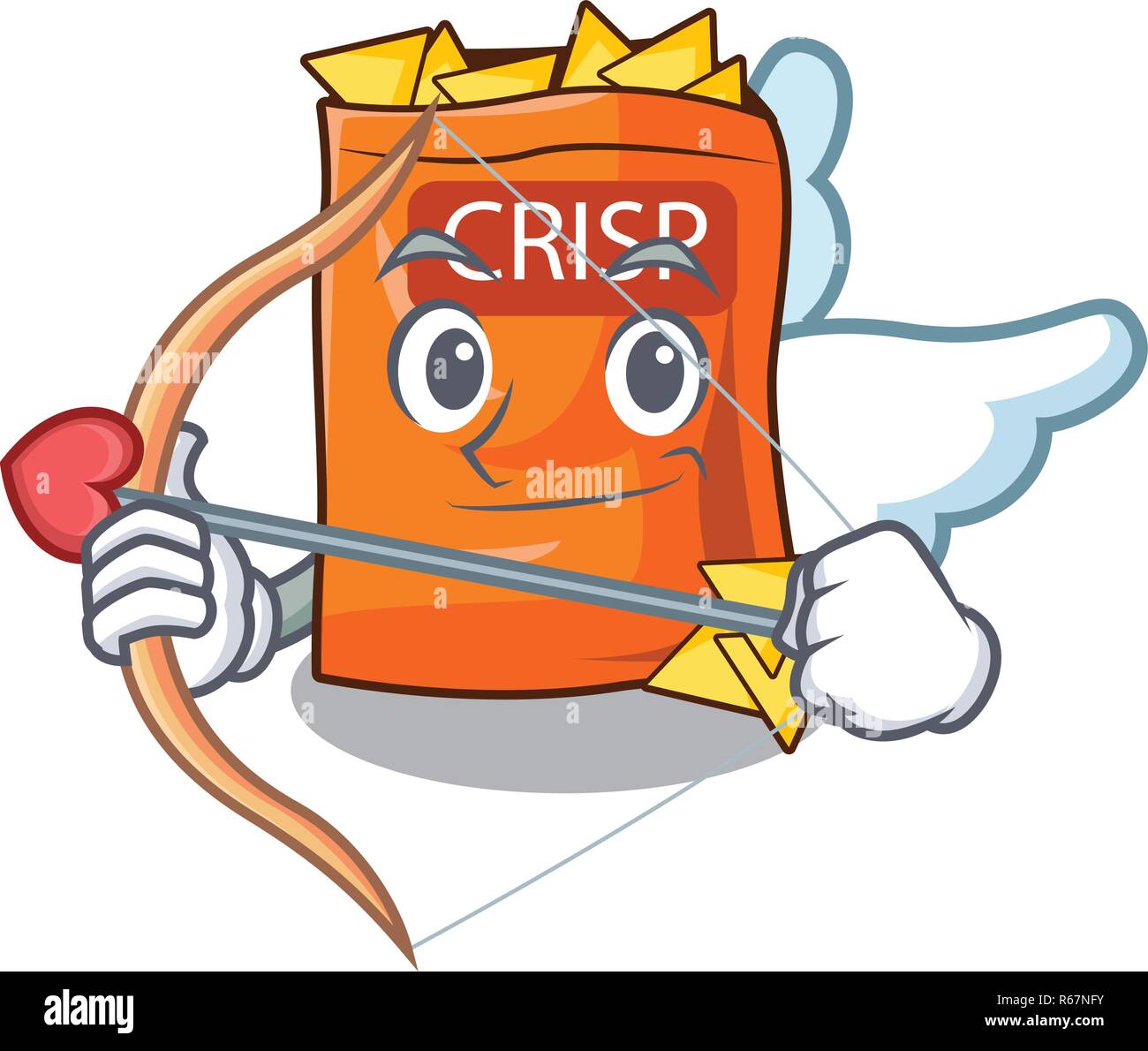 Cupid snack food sticks chisp on cartoon vector illustration Stock ...