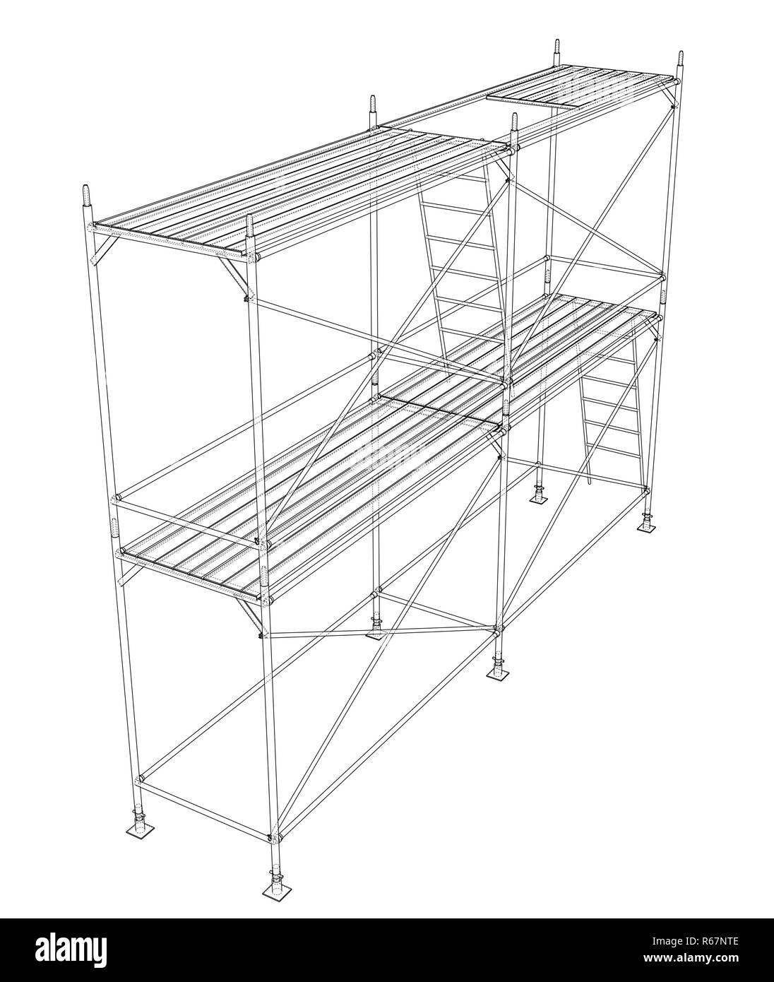 Scaffolding 3d Black and White Stock Photos & Images - Alamy