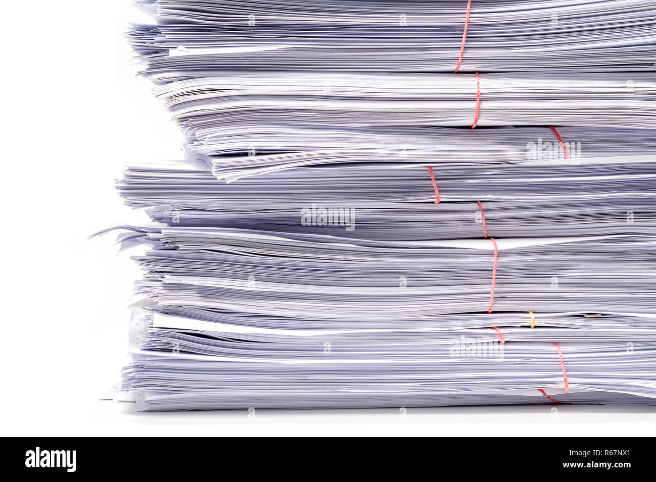 Stack of Documents isolated on white background Stock Photo - Alamy