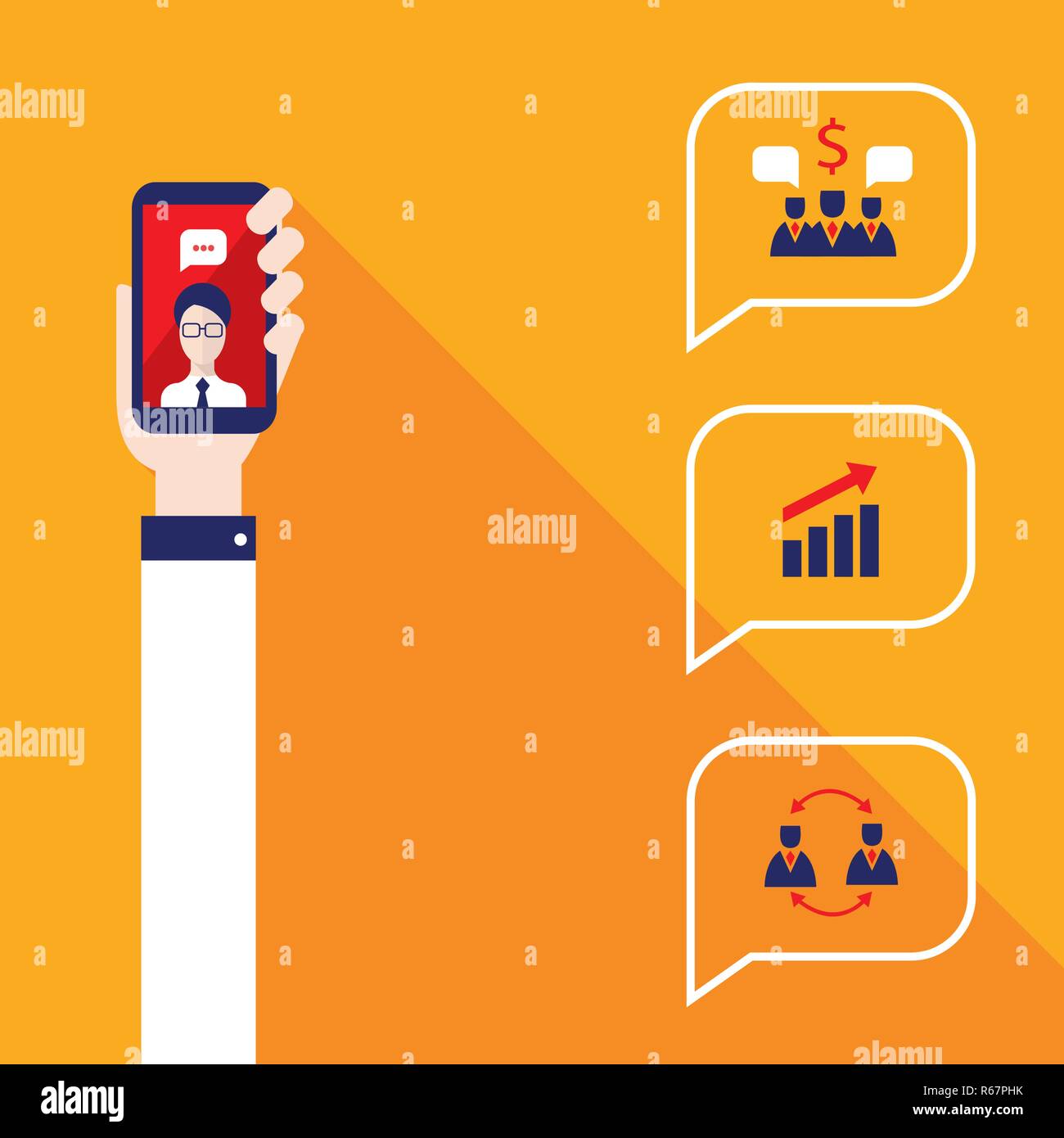 Social network Communication Successful business and e-commerce concept ...
