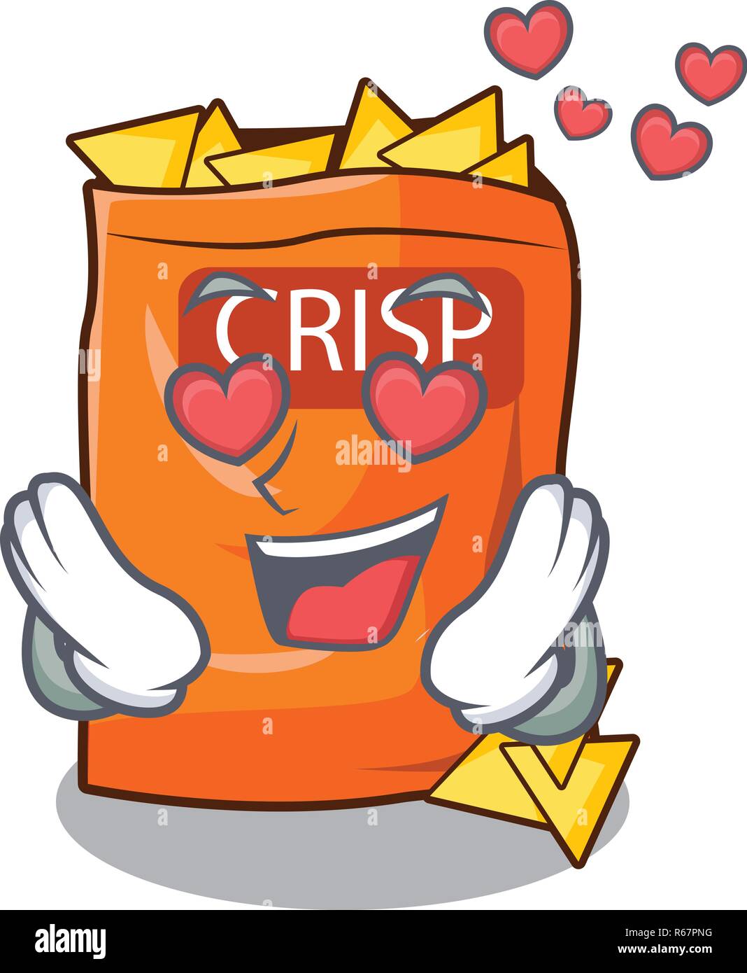 In love crispy chips snack on a character vector illustration Stock ...