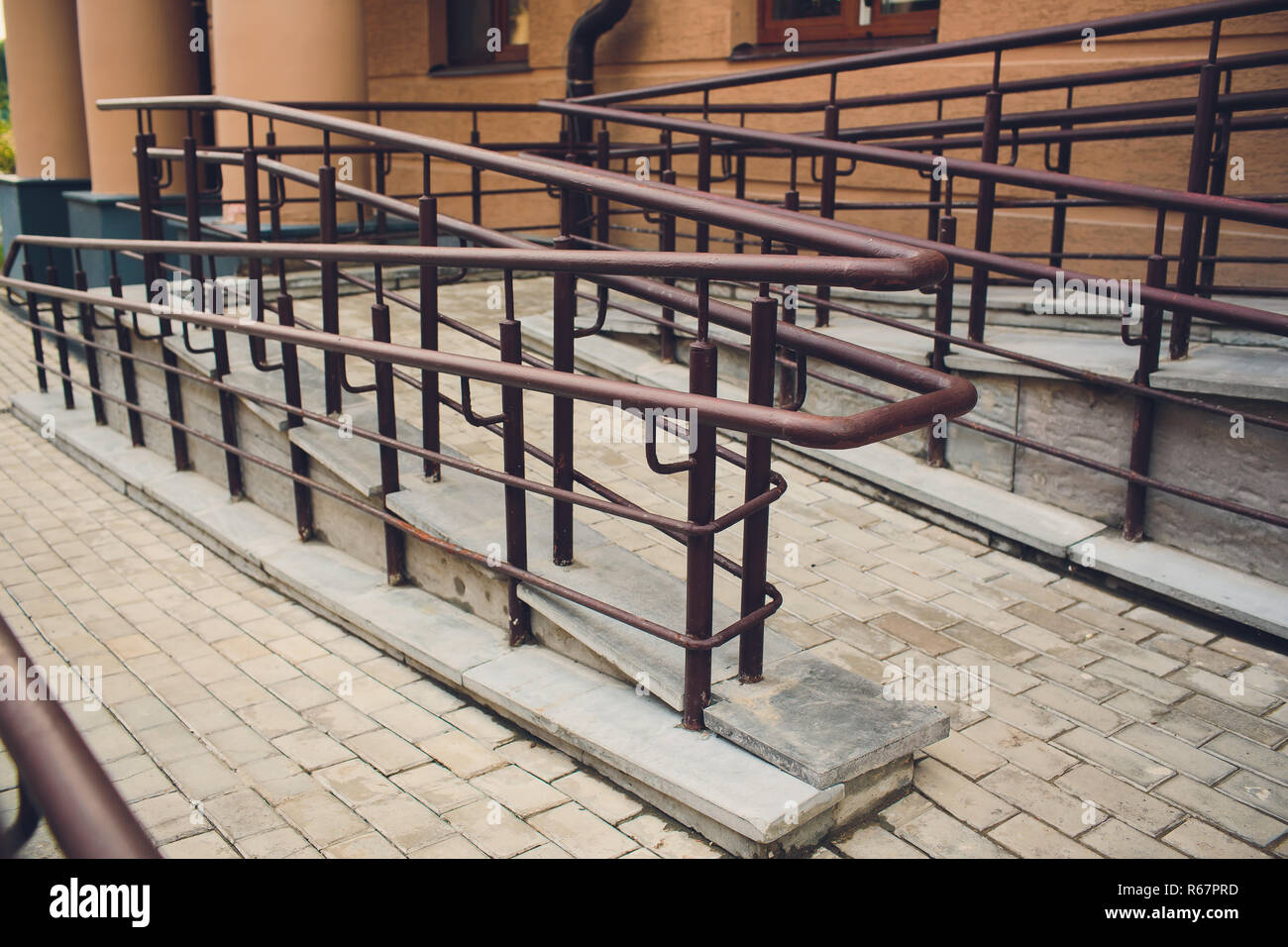 Entry for the disabled in residential area Stock Photo - Alamy