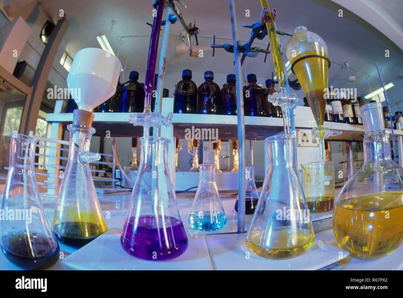 Chemical Flask in Laboratory Stock Photo - Alamy