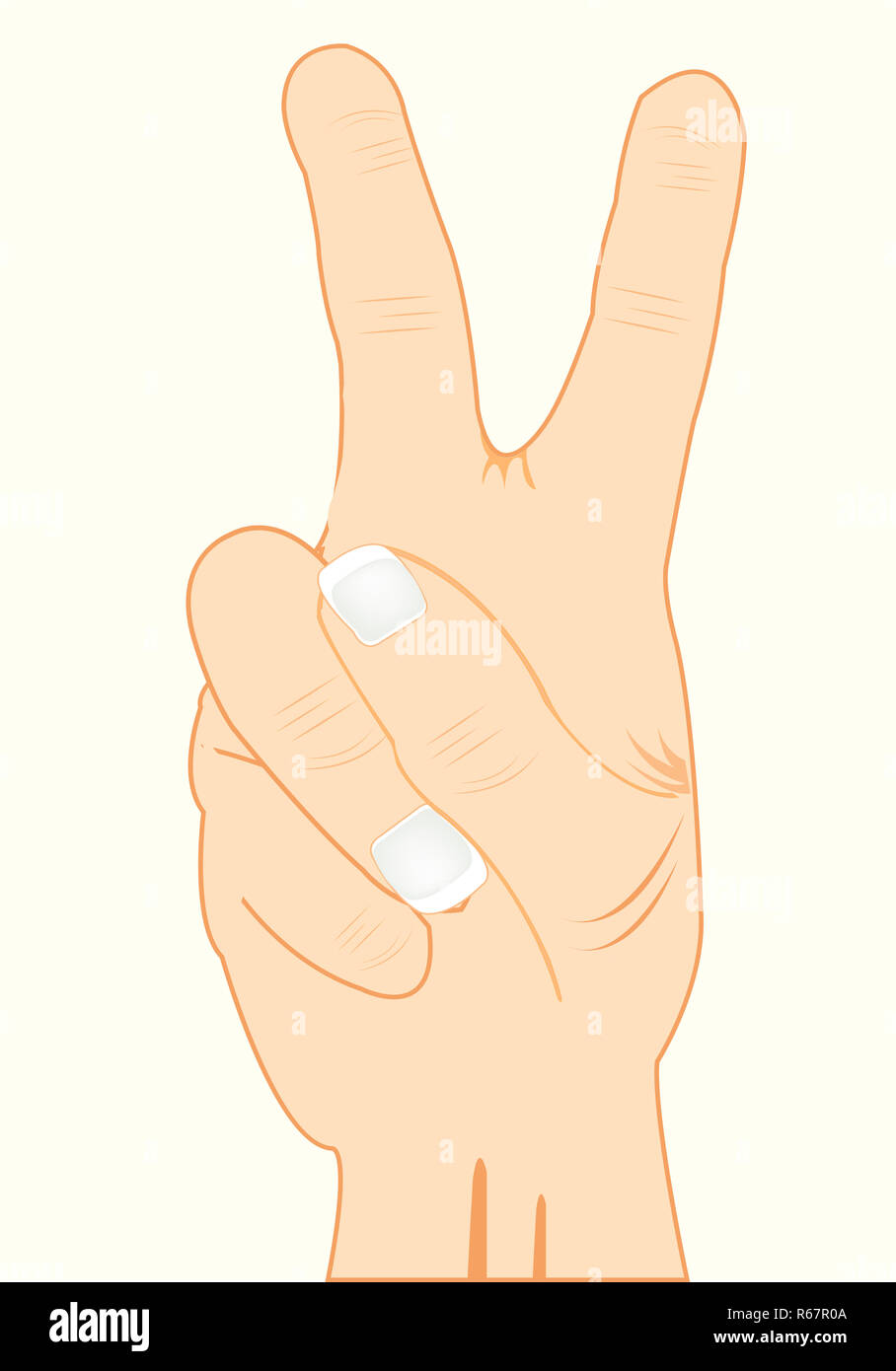 Gesture two fingers Stock Photo - Alamy