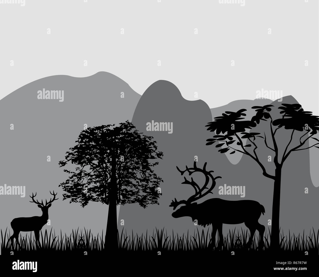 Deer landscape hi-res stock photography and images - Alamy