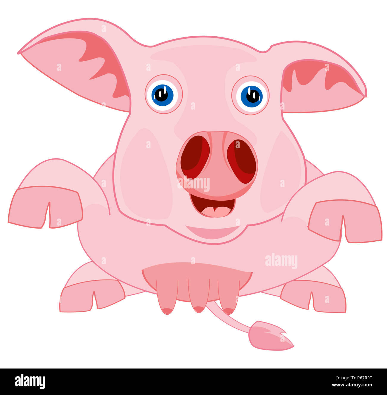 Drawing piglet on white background Stock Photo - Alamy